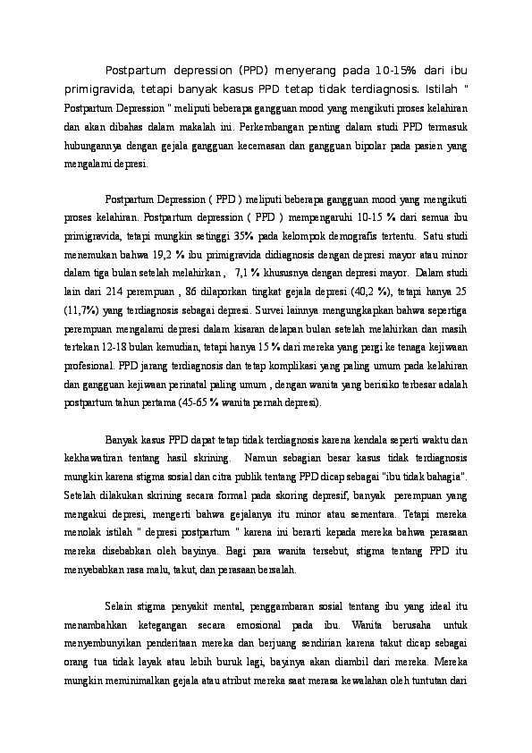 (DOC) Postpartum depression (PPD