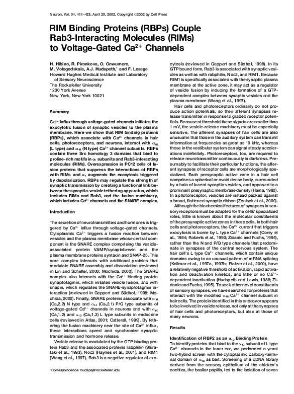 (PDF) RIM Binding Proteins (RBPs) Couple Rab3Interacting Molecules ...