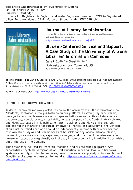 (PDF) Student-Centered Service and Support: A Case Study of the ...