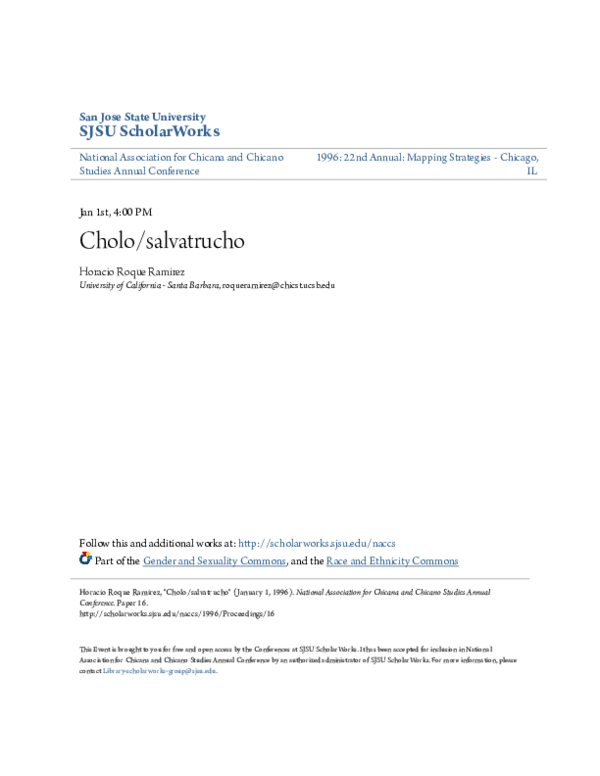 (PDF) cholo / salvatrucho / salvadoreno