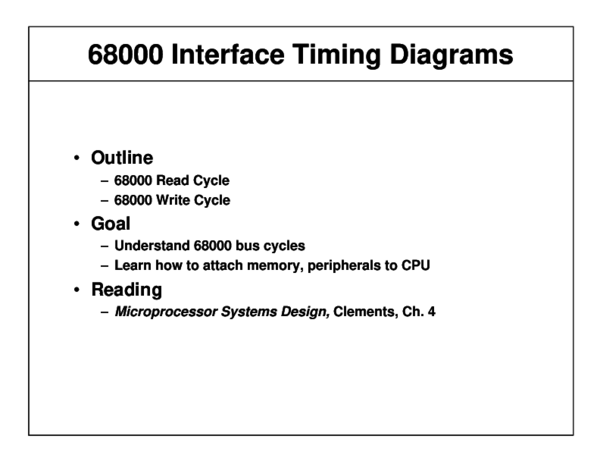 Pdf 68000 Microprocessor Timing Diagrams