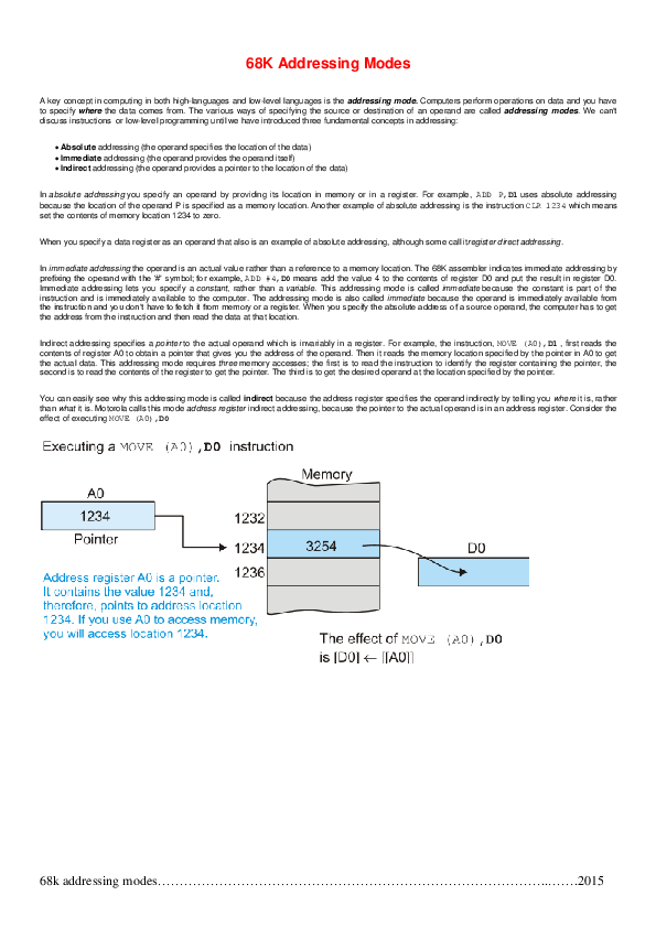 (PDF) 68k microprocessor addressing modes