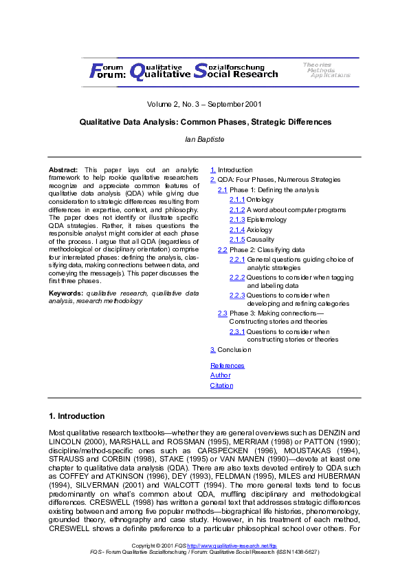 Qualitative Data Analysis: Common Phases, Strategic Differences