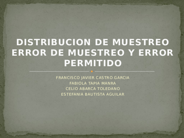 (PPT) Error muestral
