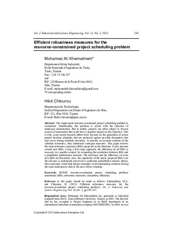 Pdf Efficient Robustness Measures For The Resource Constrained