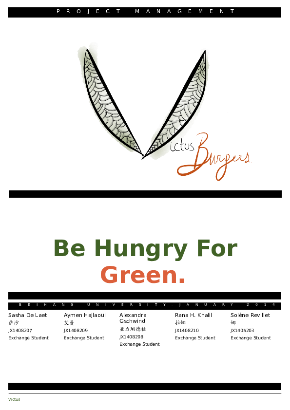 (DOC) Be Hungry For Green. Launch of Victus Burgers Group Assignment ...