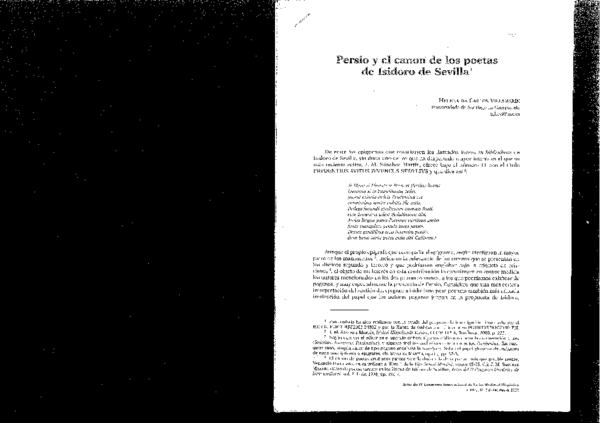 (PDF) Persio y el canon de los poetas en Isidoro de Sevilla, in Actas ...