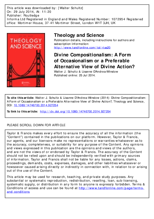 (PDF) Divine Compositionalism: A Form of Occasionalism or a Preferable ...