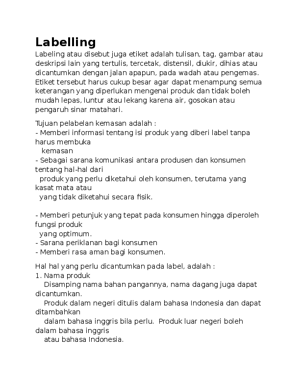 (DOC) Labelling