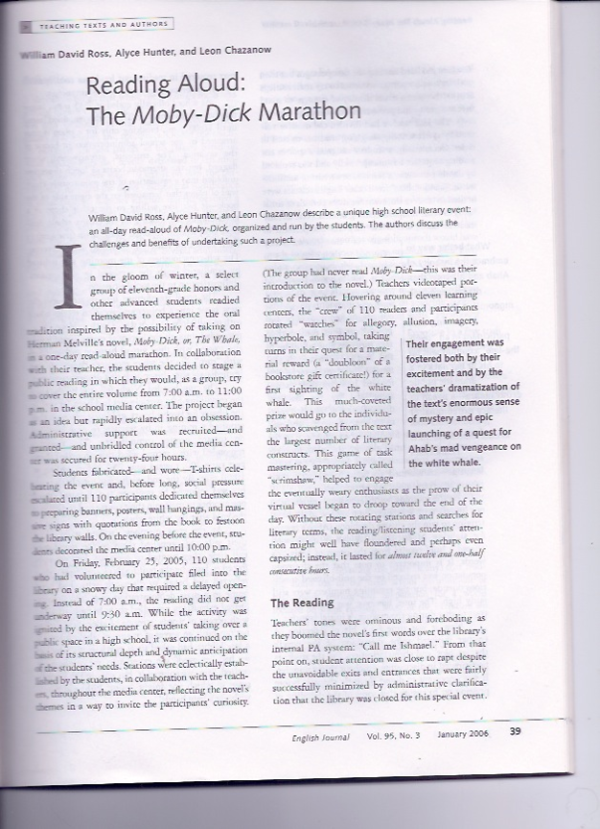 (PDF) Reading Aloud: The Moby-Dick Marathon