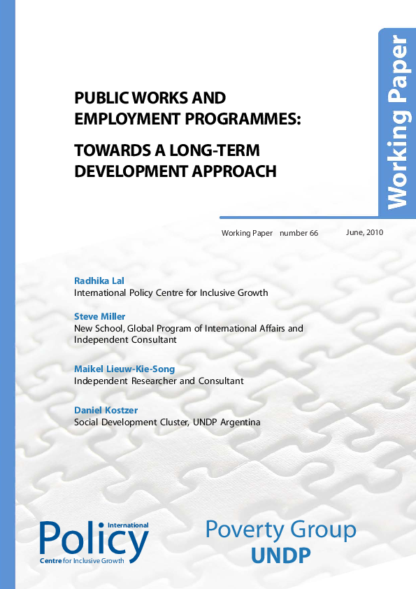 (PDF) Public Works and Employment Programmes: Towards a Long-Term ...
