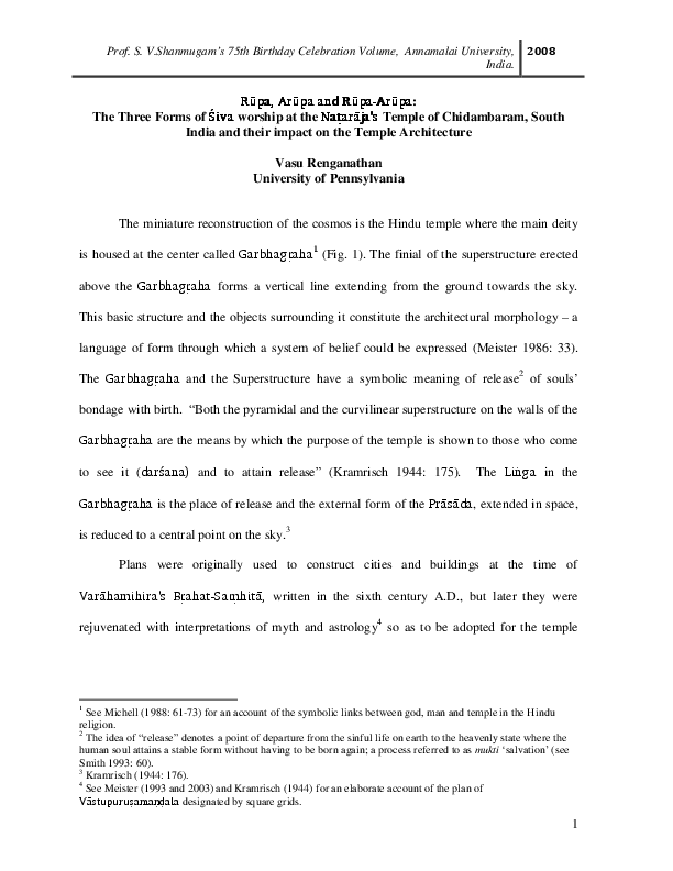 (PDF) Rupa, Arupa and Rupa-Arupa: The Three Forms of Siva worship at ...