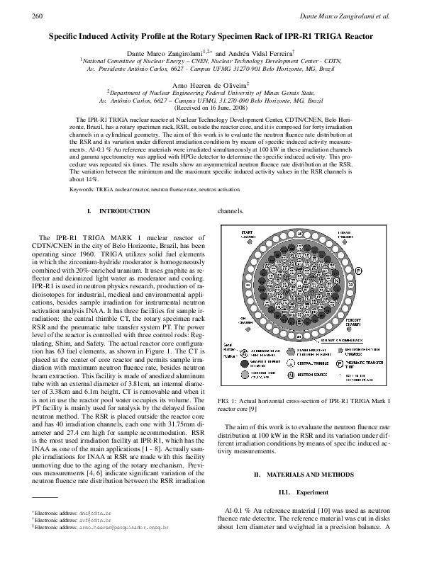(PDF) Specific Induced Activity Profile at the Rotary Specimen Rack of ...