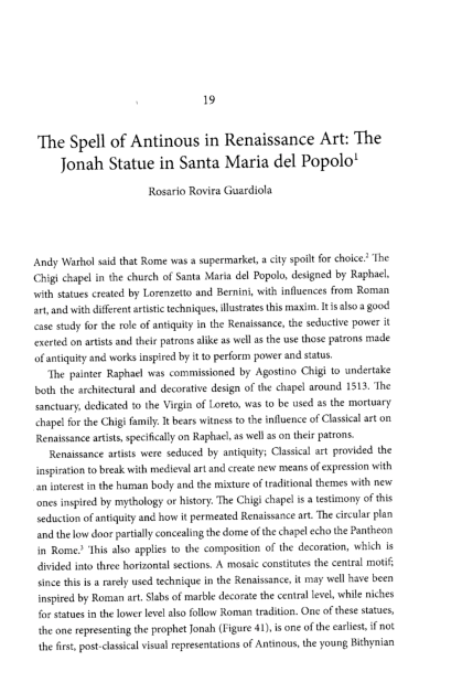(PDF) The spell of Antinous in Renaissance Art: the Jonah statue in ...