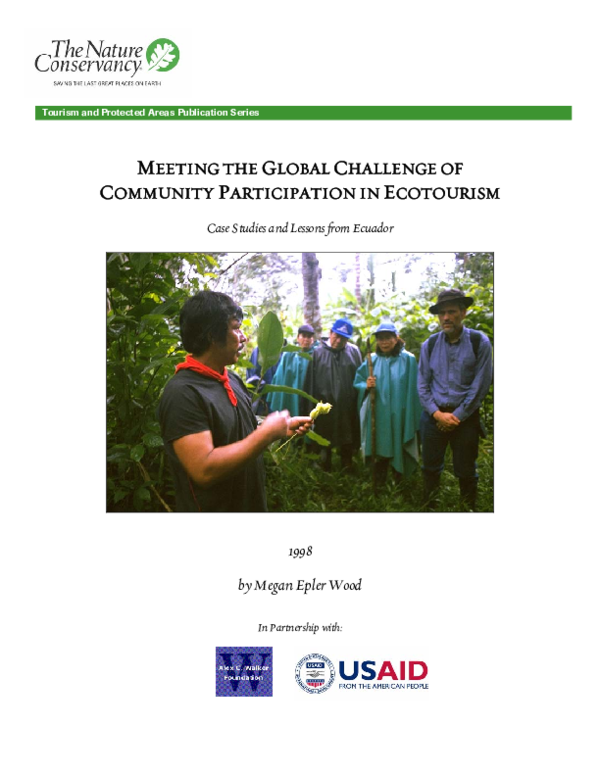 (PDF) Meeting the Global Challenge of Community Participation in Ecotourism