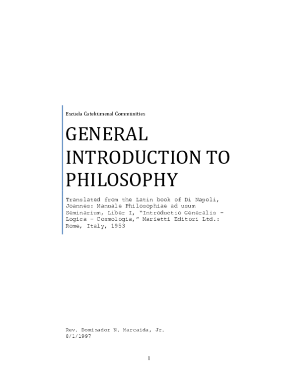 (PDF) General Introduction to Philosophy