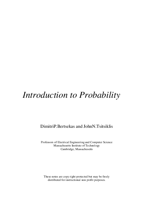 (PDF) Fundamentals of Probability Theory