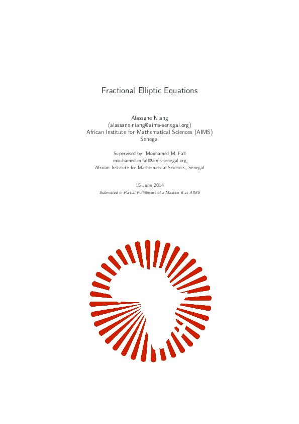 (PDF) Fractional Elliptic Equations.