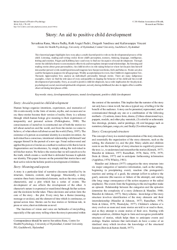 Story: An aid to positive child development