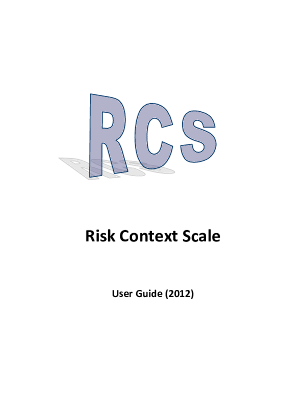 (PDF) Integrating risk context into risk assessments: The Risk Context ...