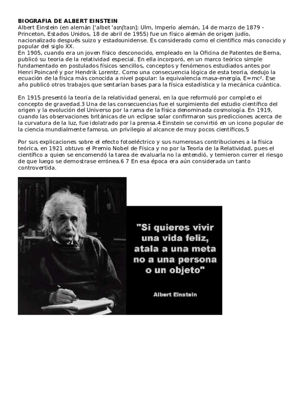 (DOC) BIOGRAFIA DE ALBERT EINSTEIN