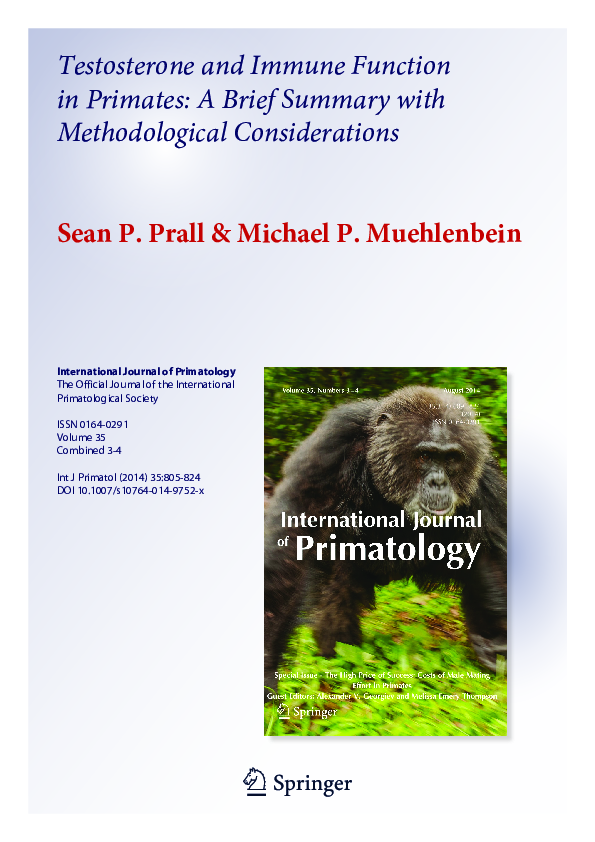 (PDF) Testosterone and Immune Function in Primates: A Brief Summary ...