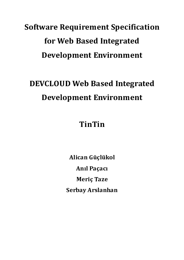 (PDF) Software Requirement Specification for Web Based Integrated Development Environment ...