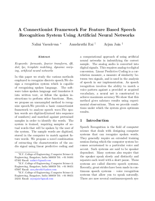 Pdf Learning And Plan Refinement In A Knowledge Based System For Automatic Speech Recognition