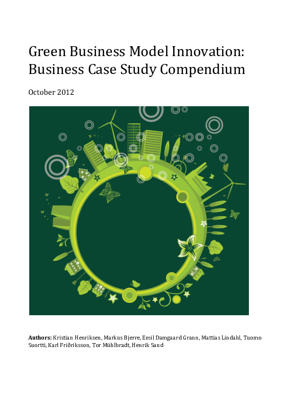 (PDF) Green Business Model Innovation: Business Case Study Compendium