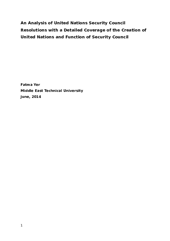 (DOC) An Analysis of United Nations Security Council Resolutions