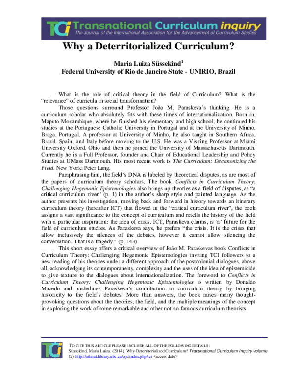 2015 (BOOK REVIEW) Maria Luiza Sussekind "Why a Deterritorialized ...