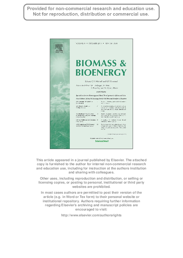 (PDF) Biomass yield and quality of bioenergy crops grown with synthetic ...