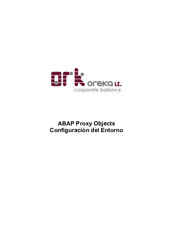 (PDF) ABAP Proxy Objects Configuración del Entorno