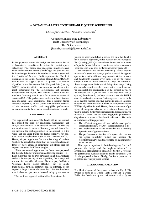 (PDF) A Dynamically Reconfigurable Queue Scheduler