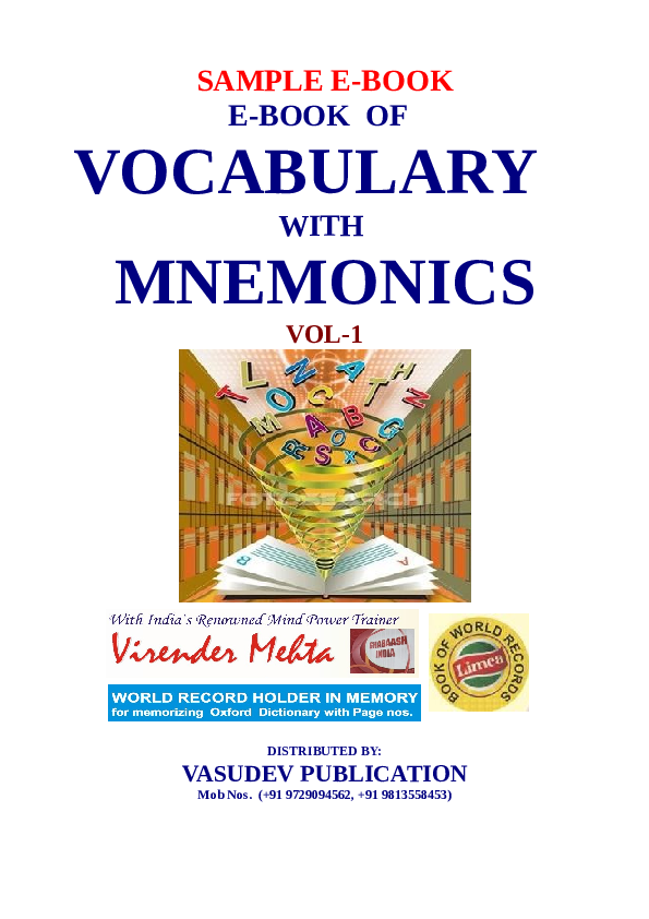 (PDF) E-book of Vocabulary with Mnemonics