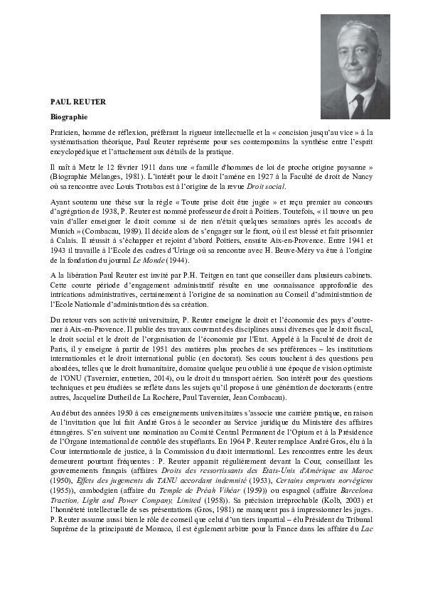 (PDF) Paul Reuter (Galérie des internationalistes)