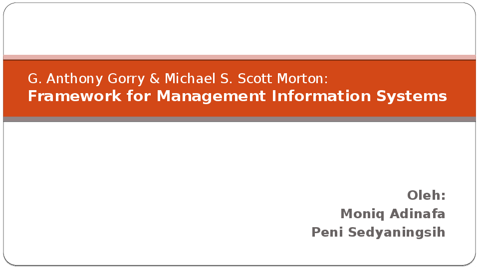 (PPT) Framework for Management Information Systems - ppt