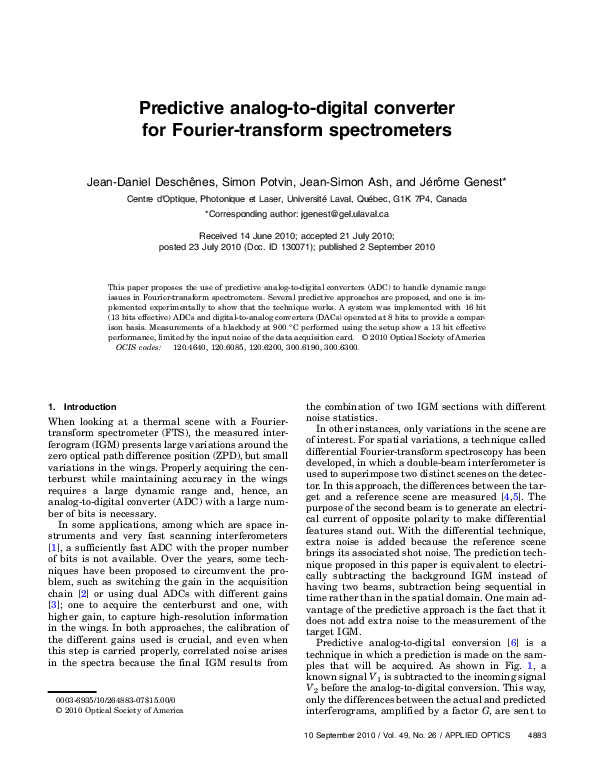 (PDF) Predictive analog-to-digital converter for Fourier-transform ...