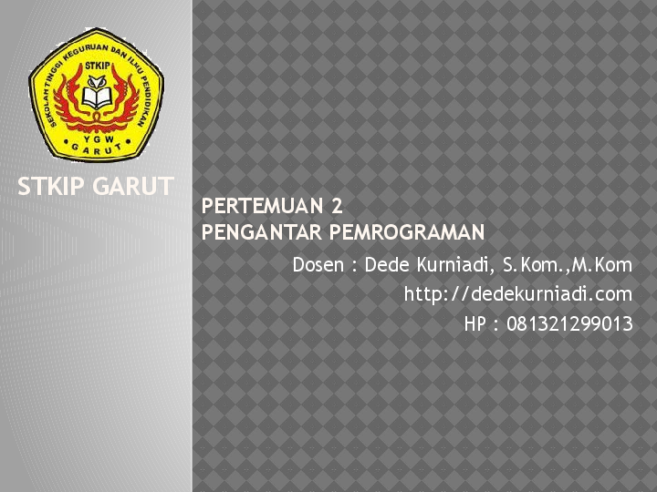 (PPT) Pengantar Pemrograman Part 2