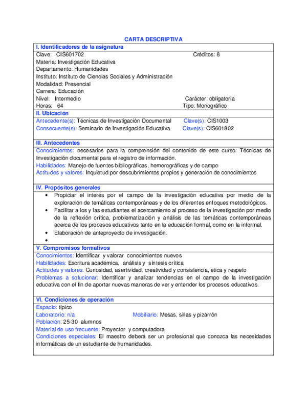 (PDF) CARTA DESCRIPTIVA