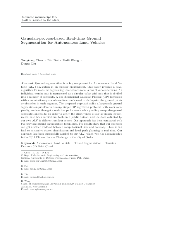 Real Time Ground Segmentation Via Gaussian Process