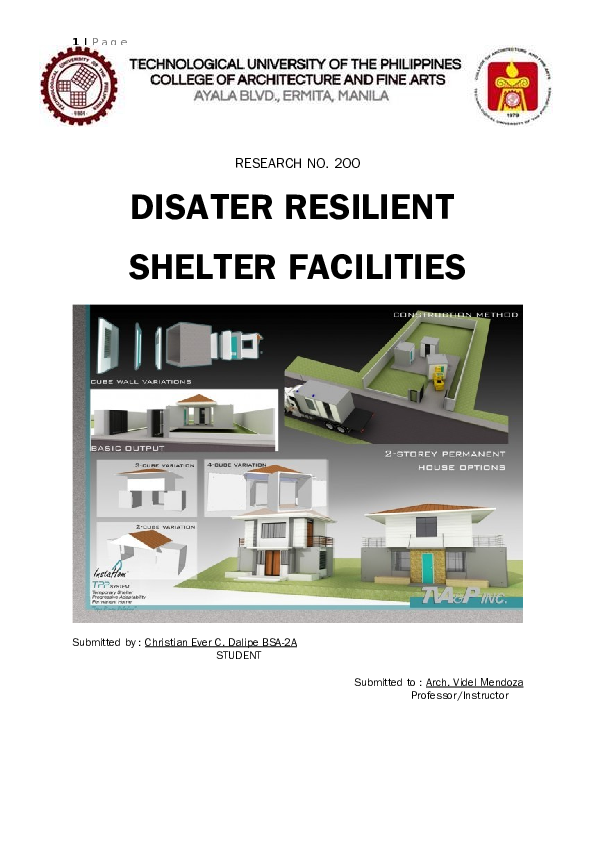 (DOC) Disaster resilient shelter