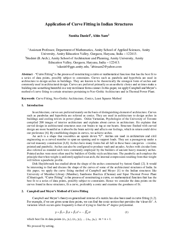(PDF) Application of Curve Fitting in Indian Structures