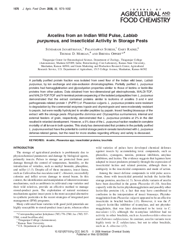 (PDF) Arcelins from an Indian Wild Pulse, Lablab purpureus, and ...
