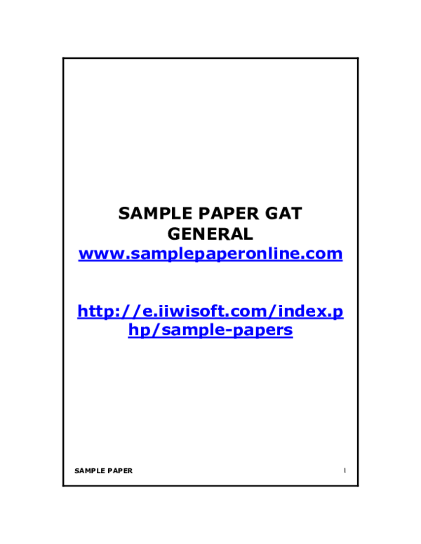 (PDF) SAMPLE PAPER GAT GENERAL