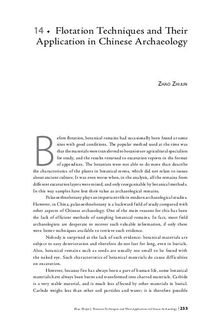 (PDF) 'Flotation Techniques and Their Application in Chinese ...