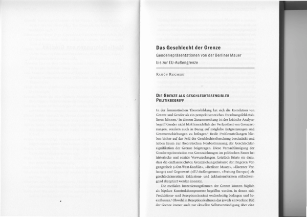 (PDF) Das Geschlecht der Grenze. Genderrepräsentationen von der ...
