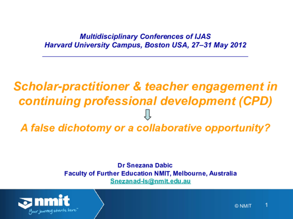 Scholar-practitioner and teacher engagement in continuing professional ...
