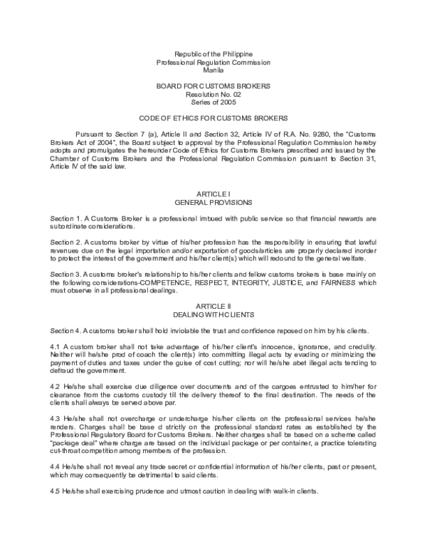 (DOC) Republic of the Philippine Professional Regulation Commission ...