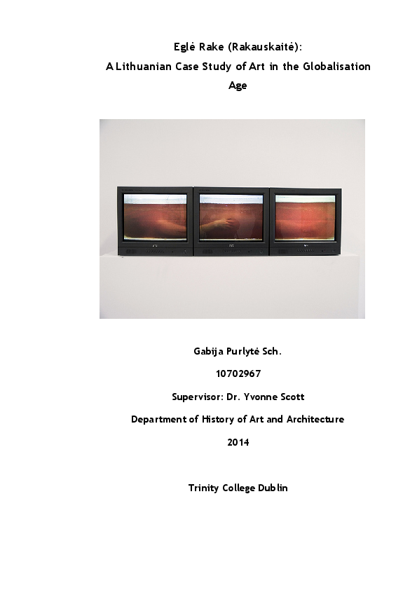 (PDF) Eglė Rake (Rakauskaite): A Lithuanian Case Study of Art in the ...